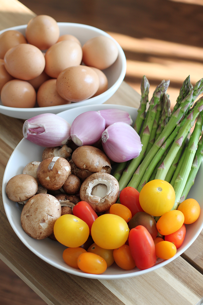 vegetable quichet-square in the kitchen