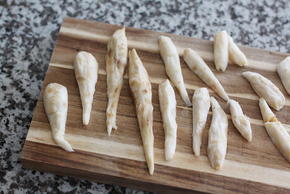pan-fried bellflower rootst-square in the kitchen