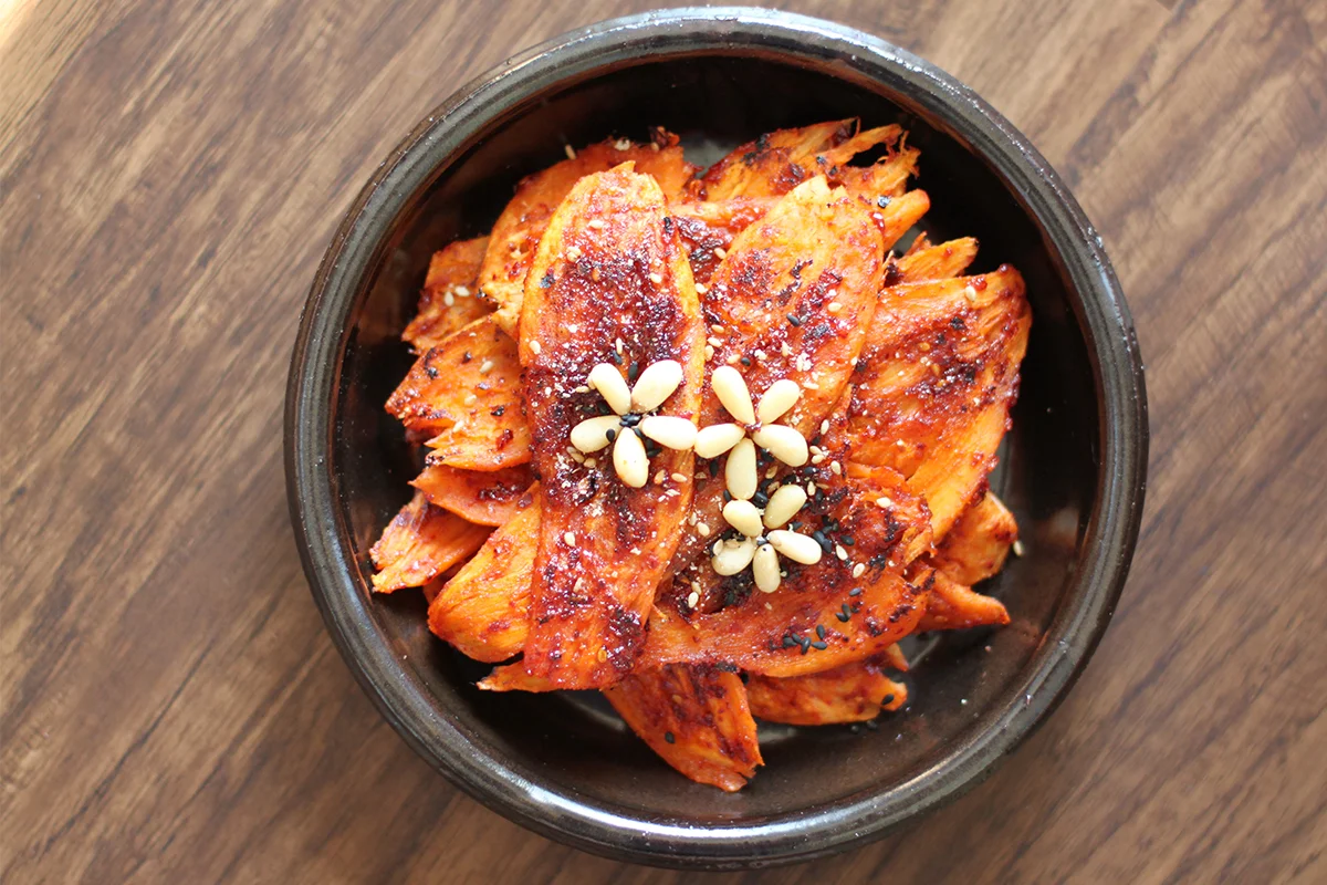 pan-fried bellflower rootst-square in the kitchen