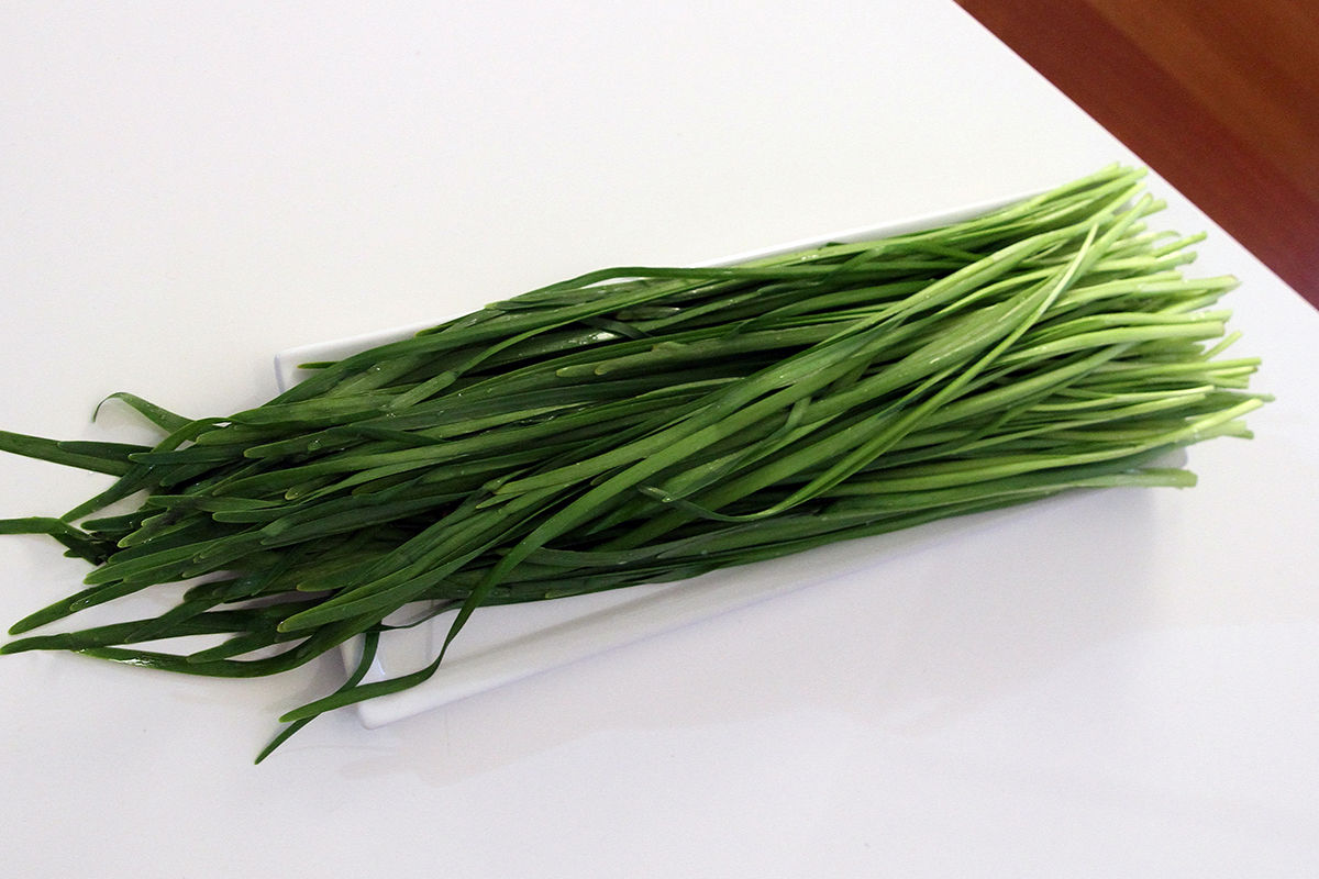 soy pickled chivest-square in the kitchen