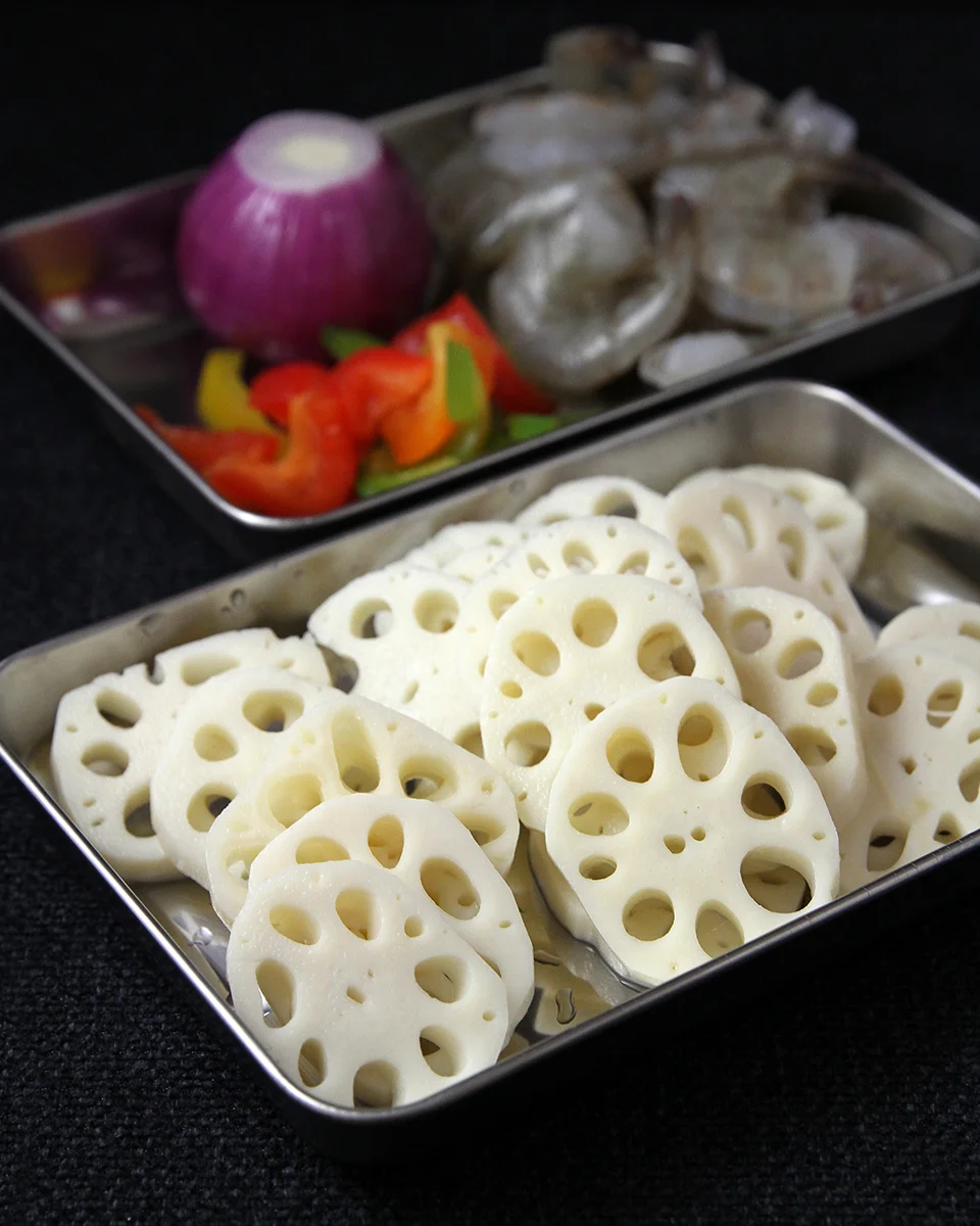 shrimp stuffed lotus rootst-square in the kitchen