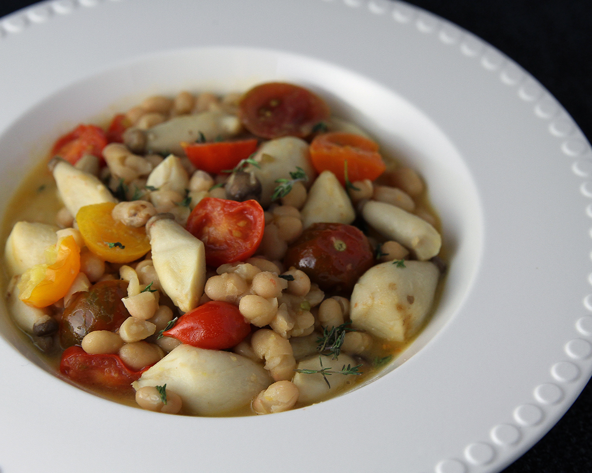 mushroom & white bean ragoutt-square in the kitchen