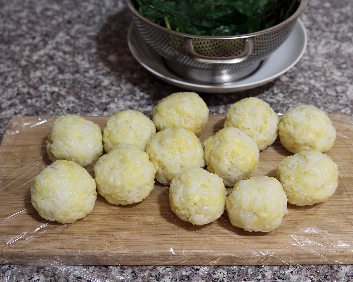 swiss chard wrapped mung bean rice ballst-square in the kitchen