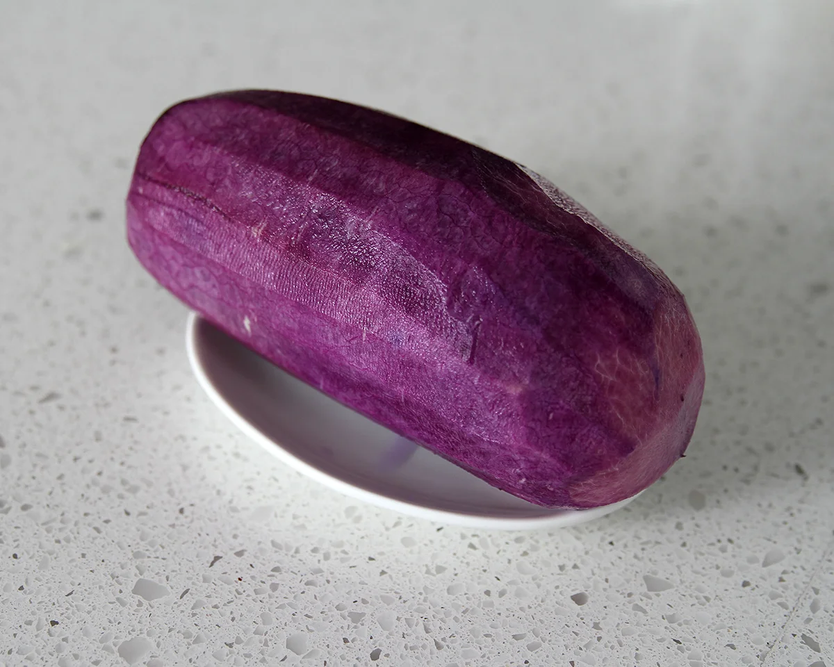purple radish picklet-square in the kitchen