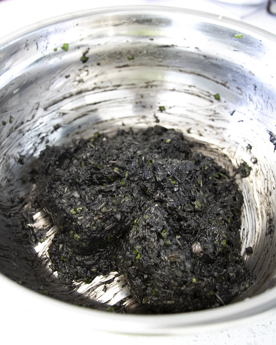 black dumplingst-square in the kitchen