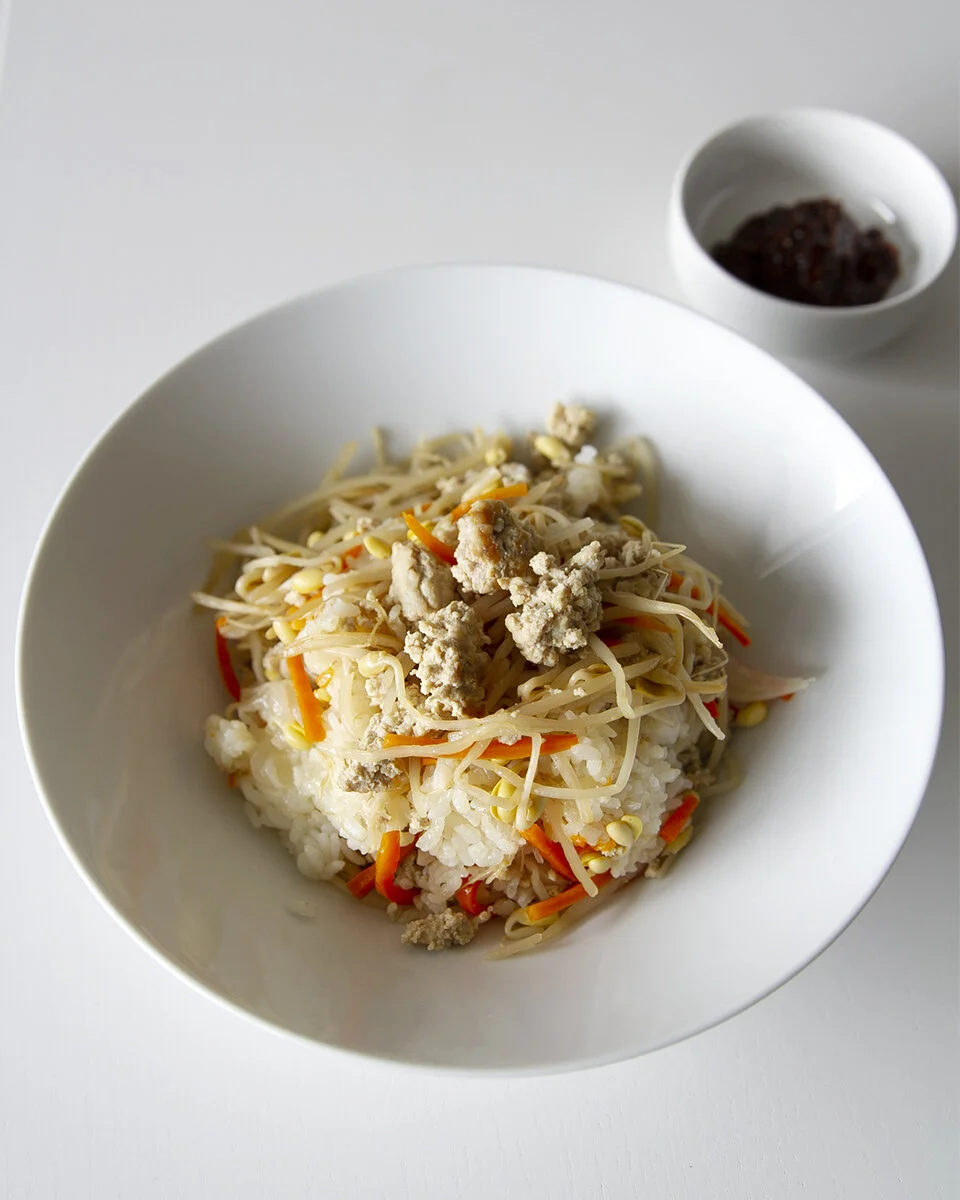 korean bean sprout ricet-square in the kitchen