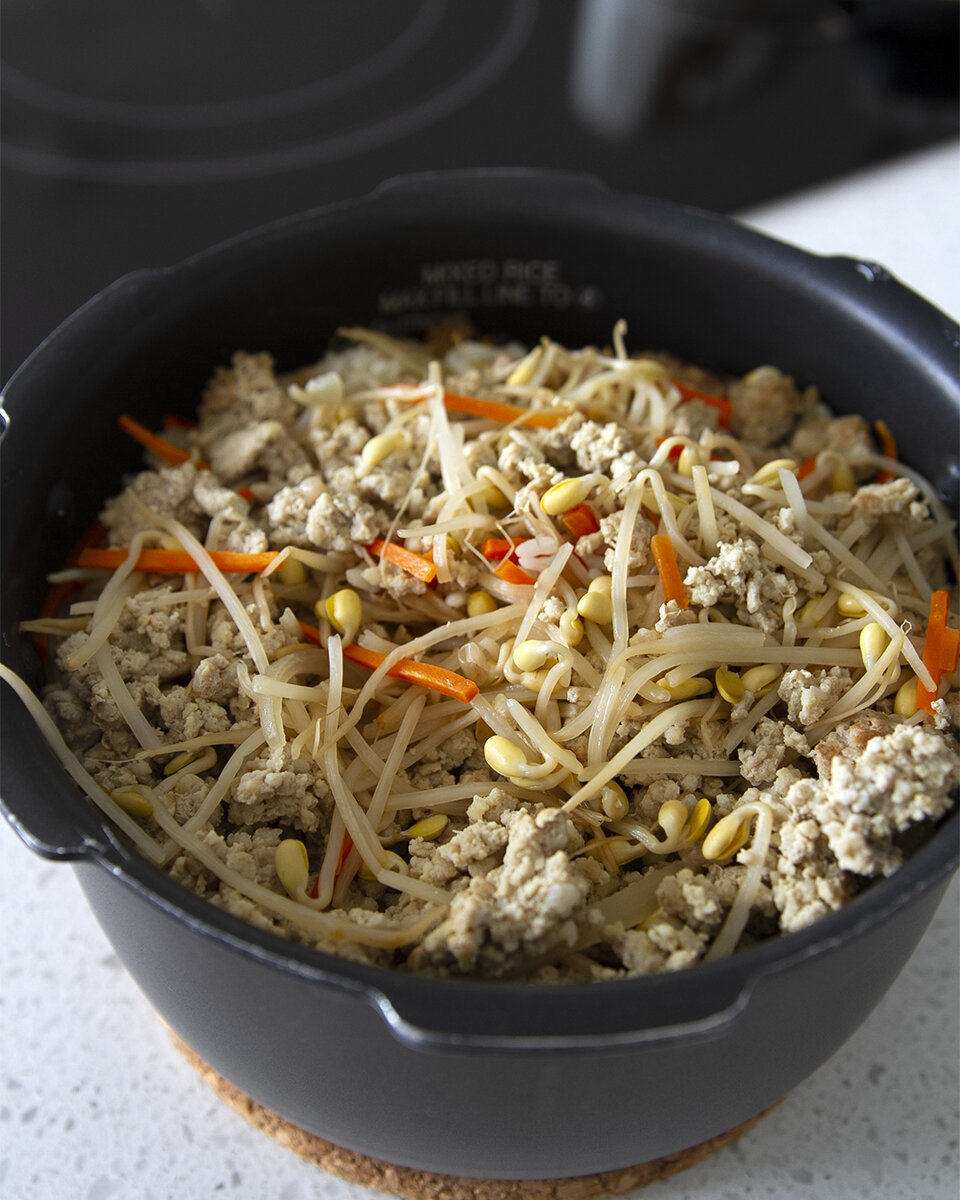 korean bean sprout ricet-square in the kitchen