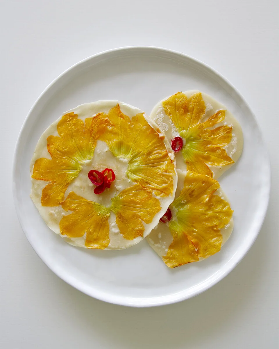 zucchini flower crepest-square in the kitchen
