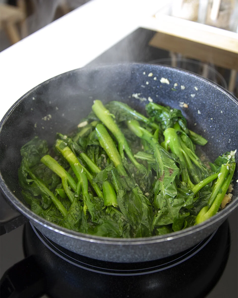 sauteed chinese broccolit-square in the kitchen