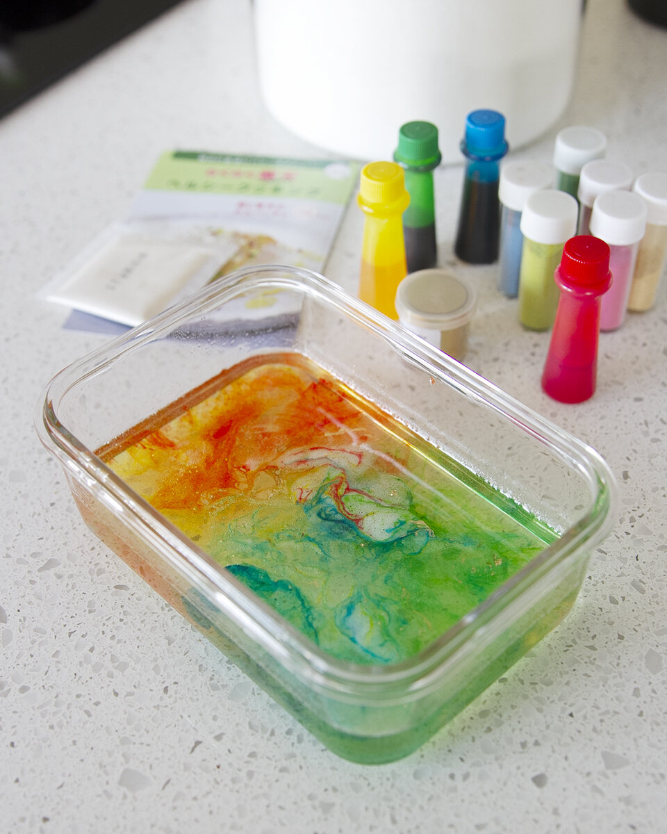 kohakuto (agar agar crystal jelly candy)t-square in the kitchen