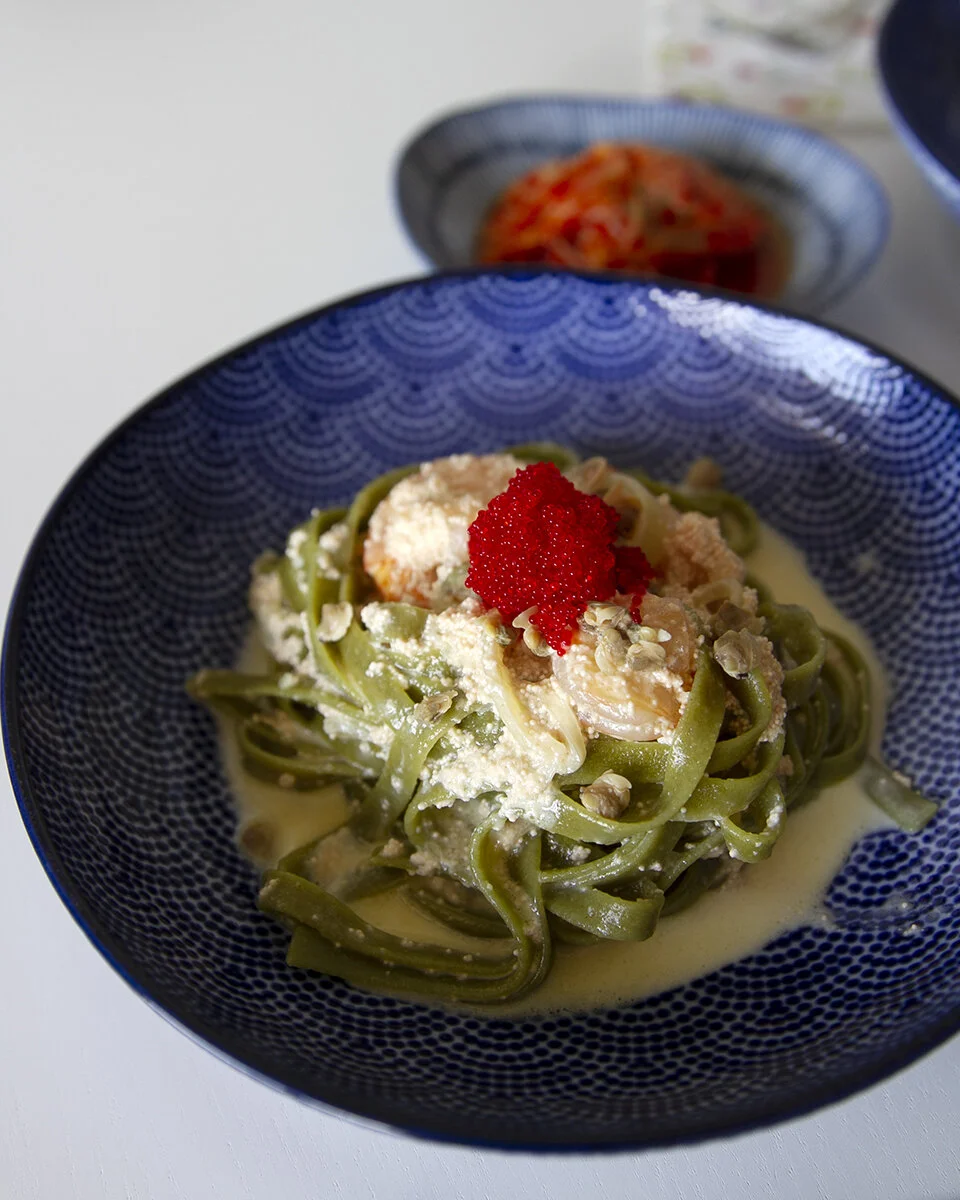 mentaiko pastat-square in the kitchen
