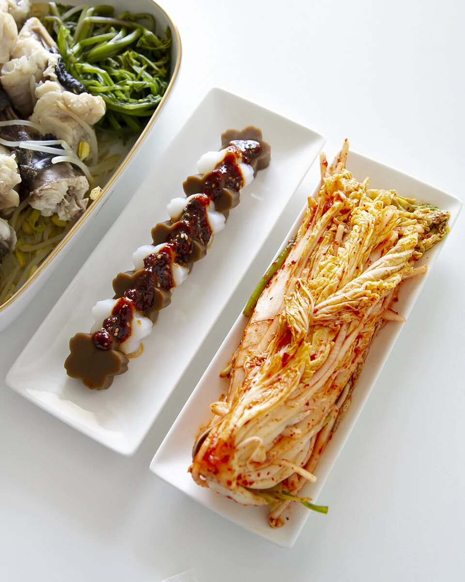 korean steamed monkfisht-square in the kitchen