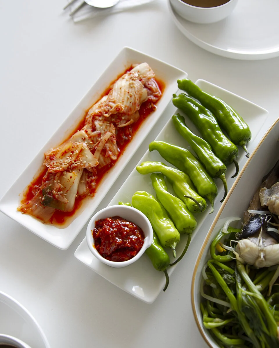 korean steamed monkfisht-square in the kitchen