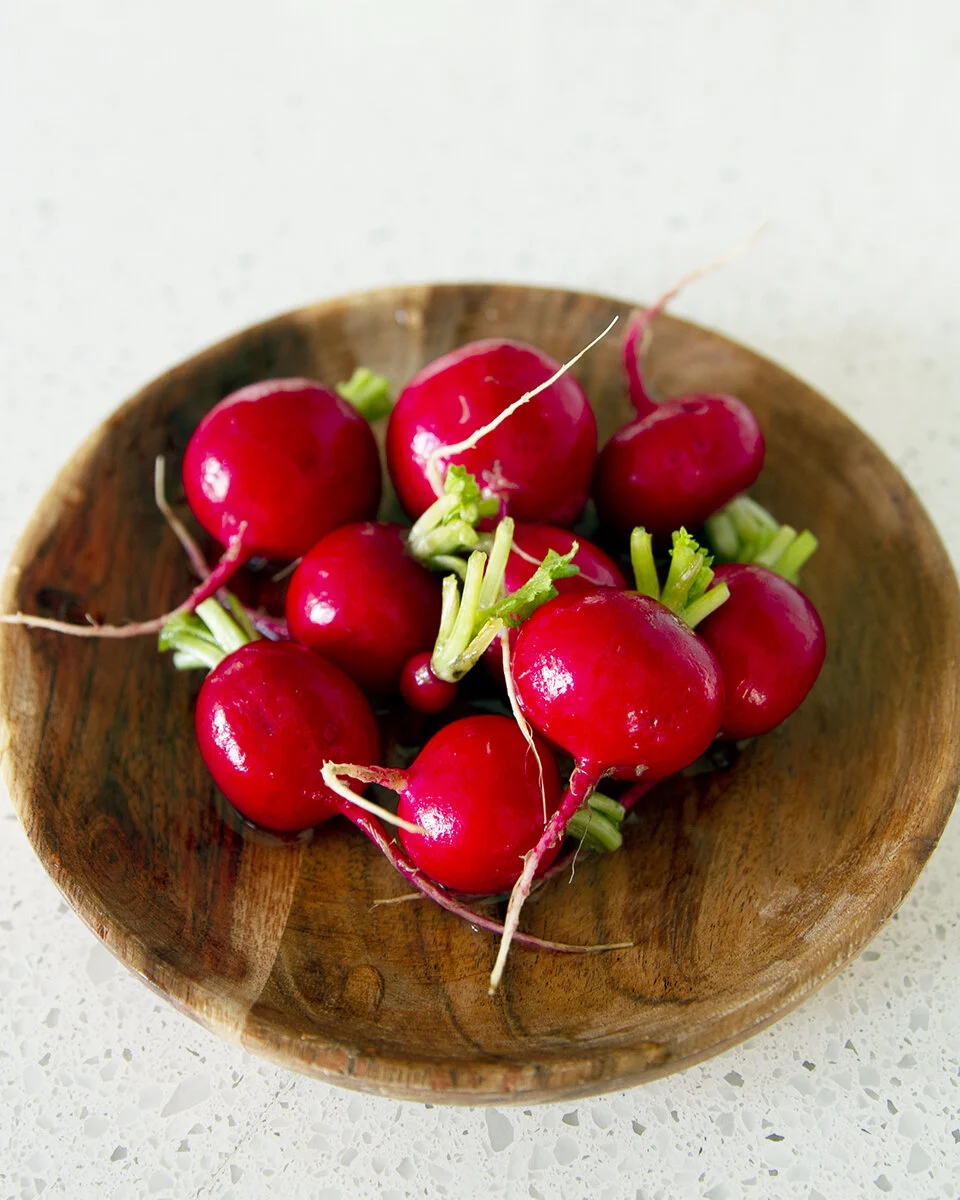 red radish picklet-square in the kitchen