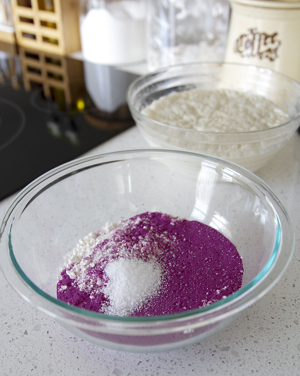 ube breadt-square in the kitchen