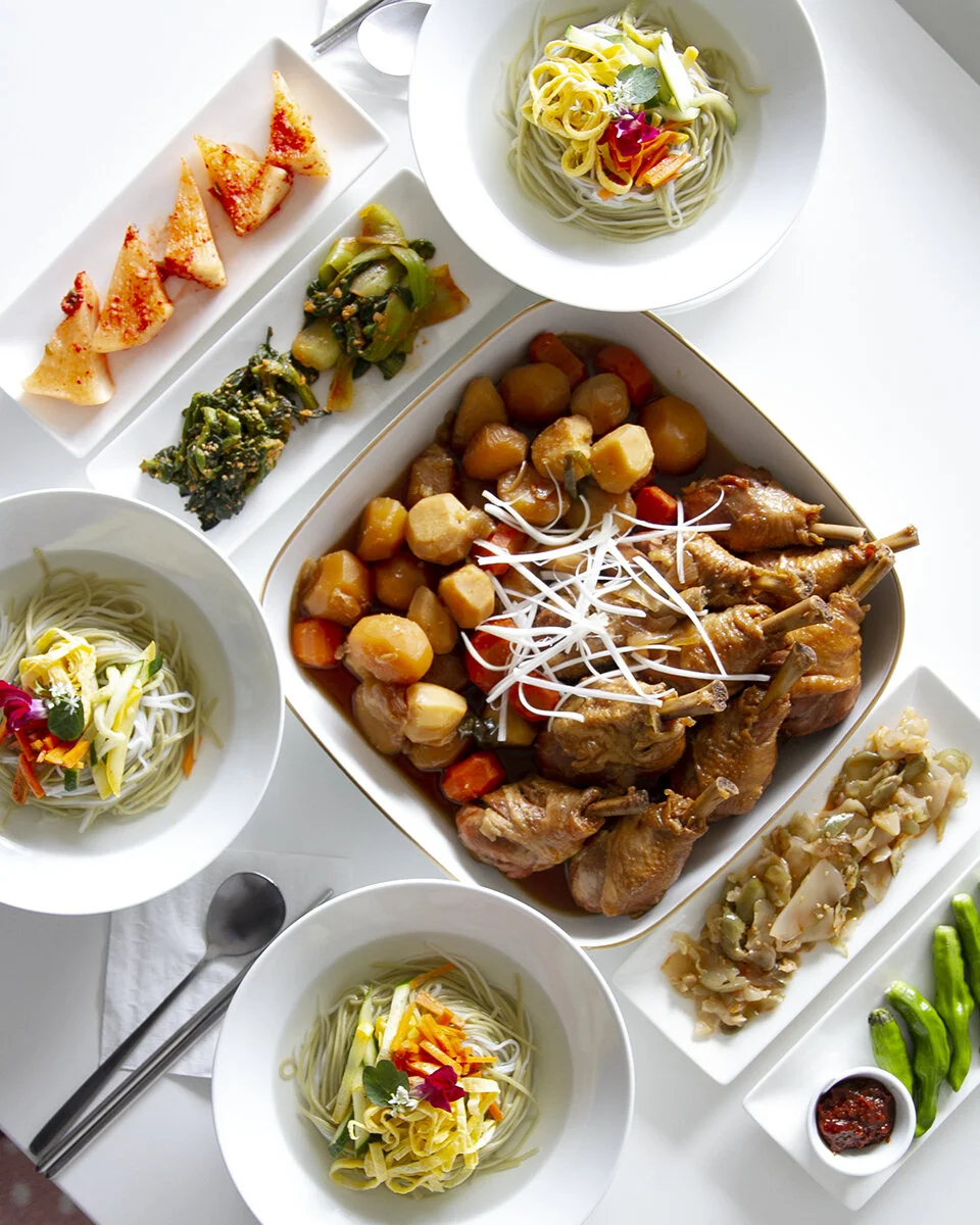 dad's birthday luncht-square in the kitchen