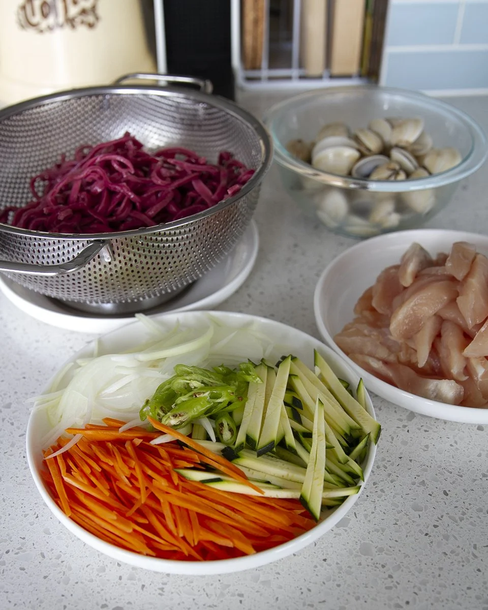 korean beef knife-cut noodles (karl-gook-soo)t-square in the kitchen