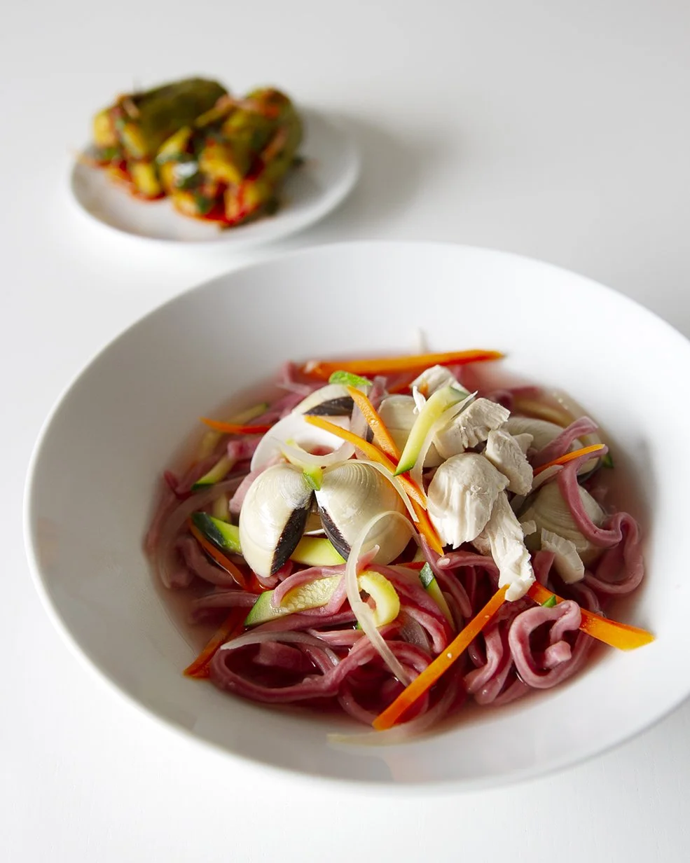 korean beef knife-cut noodles (karl-gook-soo)t-square in the kitchen