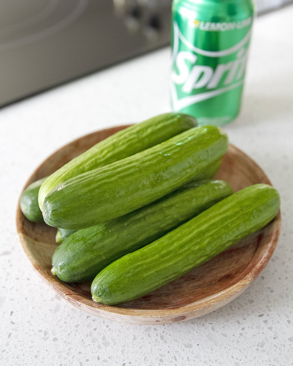 cucumber sprite picklet-square in the kitchen
