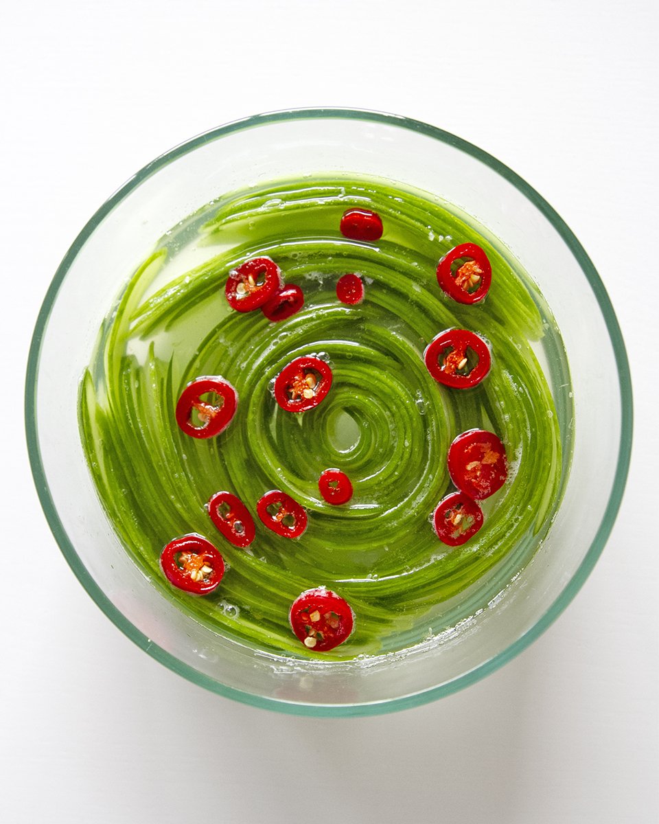 cucumber sprite picklet-square in the kitchen