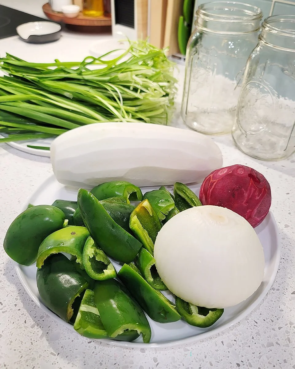 radish & chives picklest-square in the kitchen