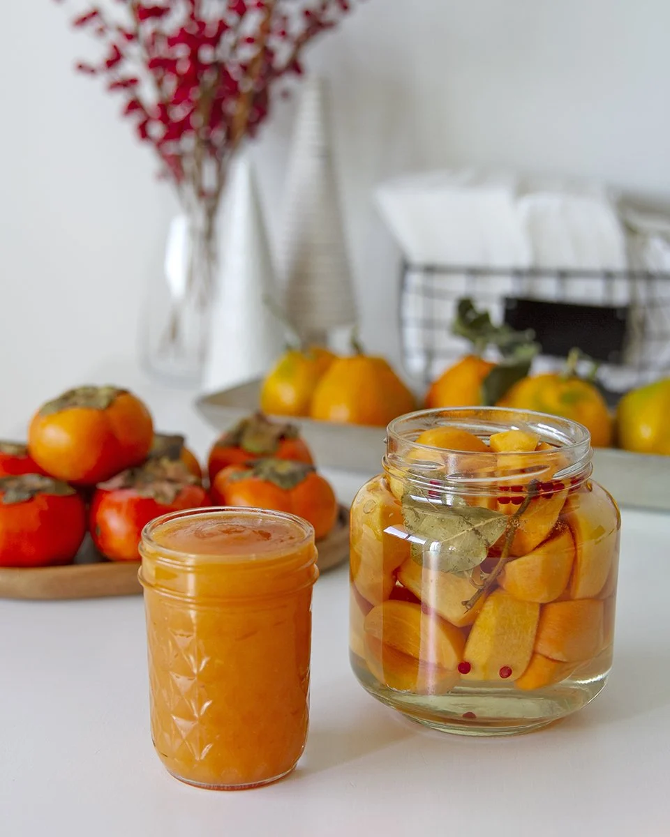 persimmon spread & picklet-square in the kitchen
