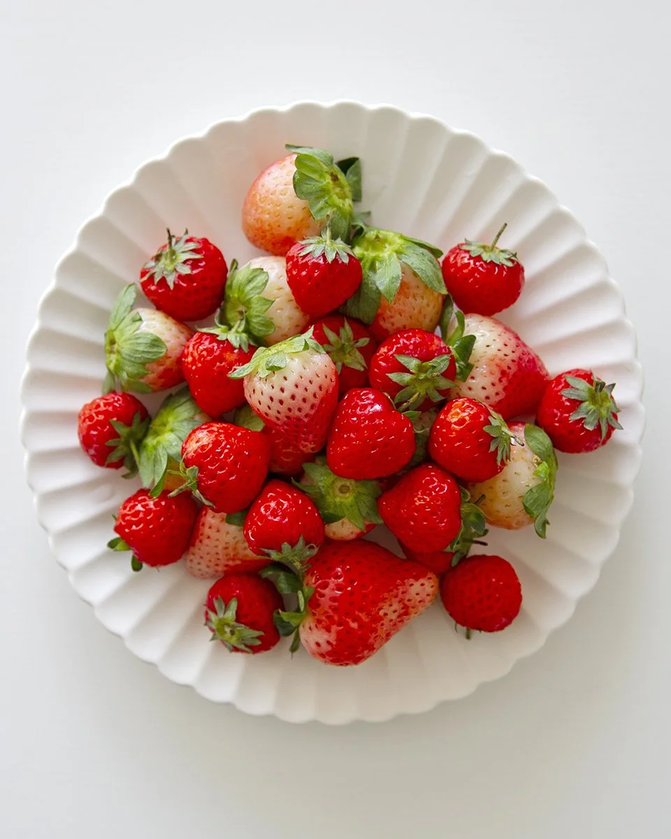 strawberries + pine berriest-square in the kitchen