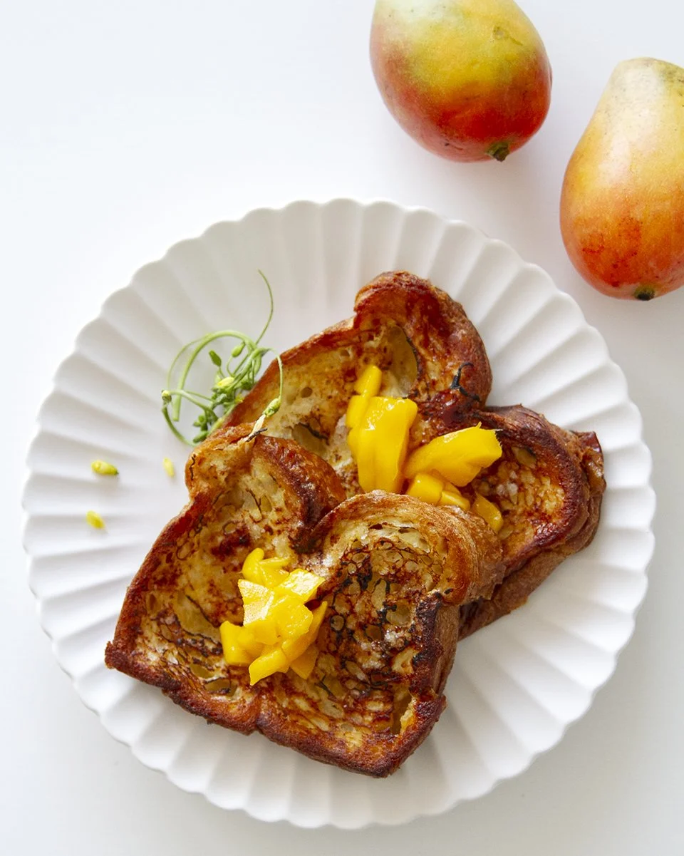 mango french toast bruleet-square in the kitchen