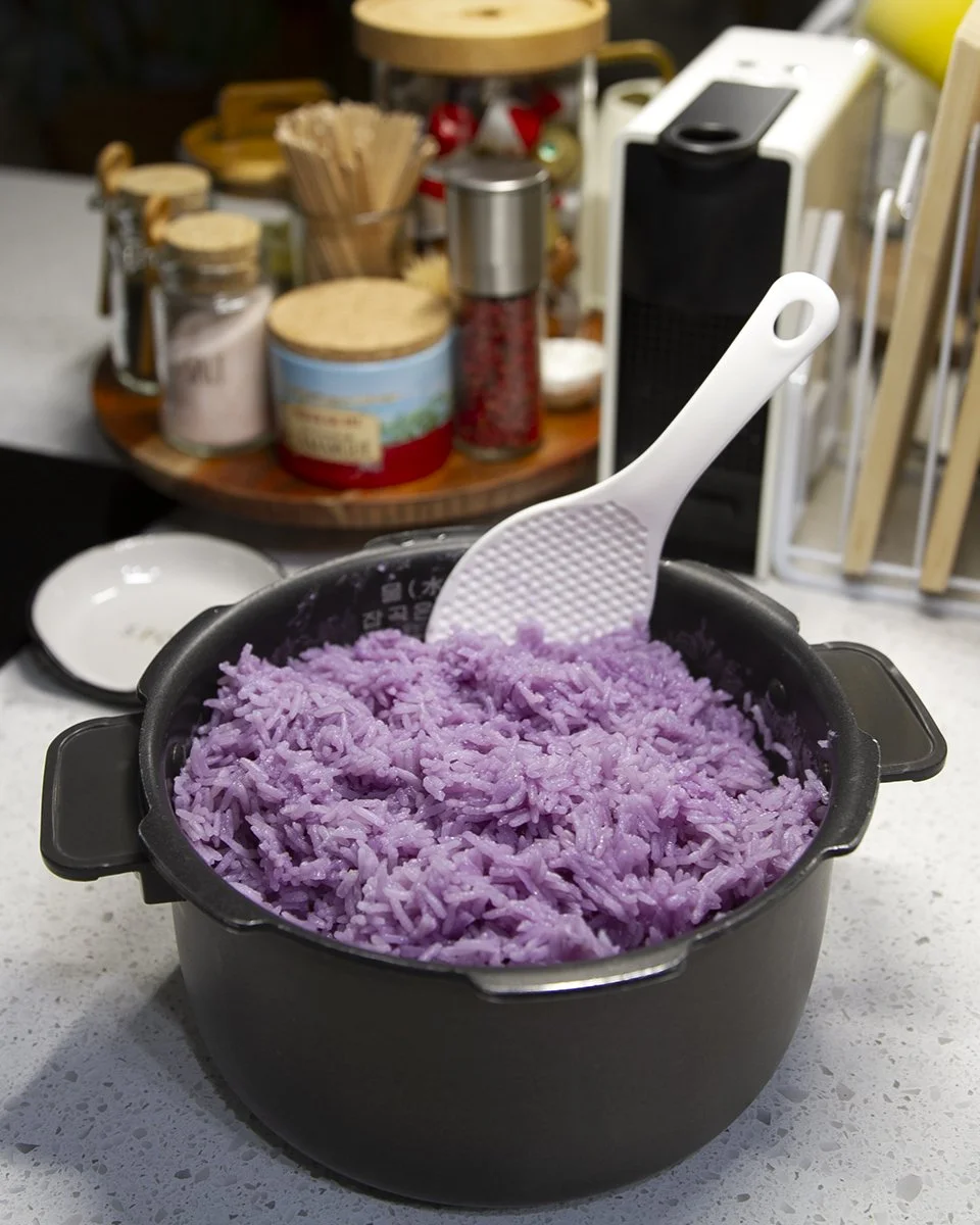 red cabbage ricet-square in the kitchen