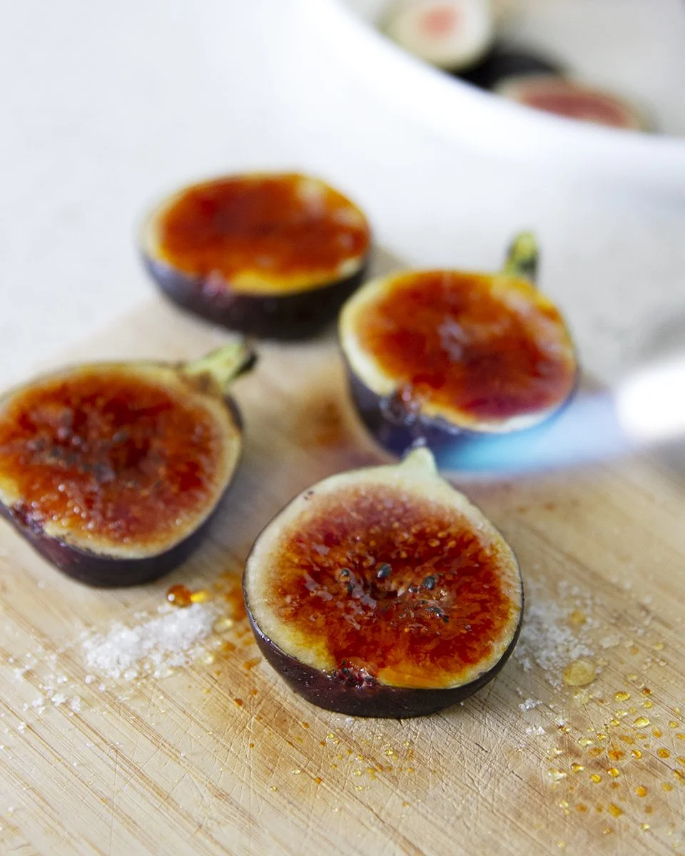 fig cheese bruleet-square in the kitchen