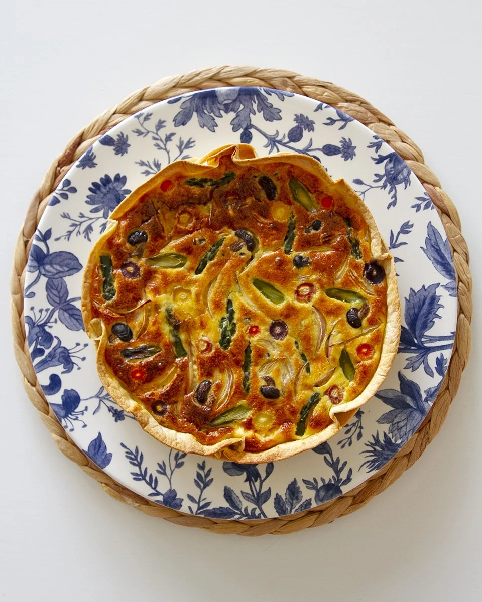 veggie tortillas quichet-square in the kitchen
