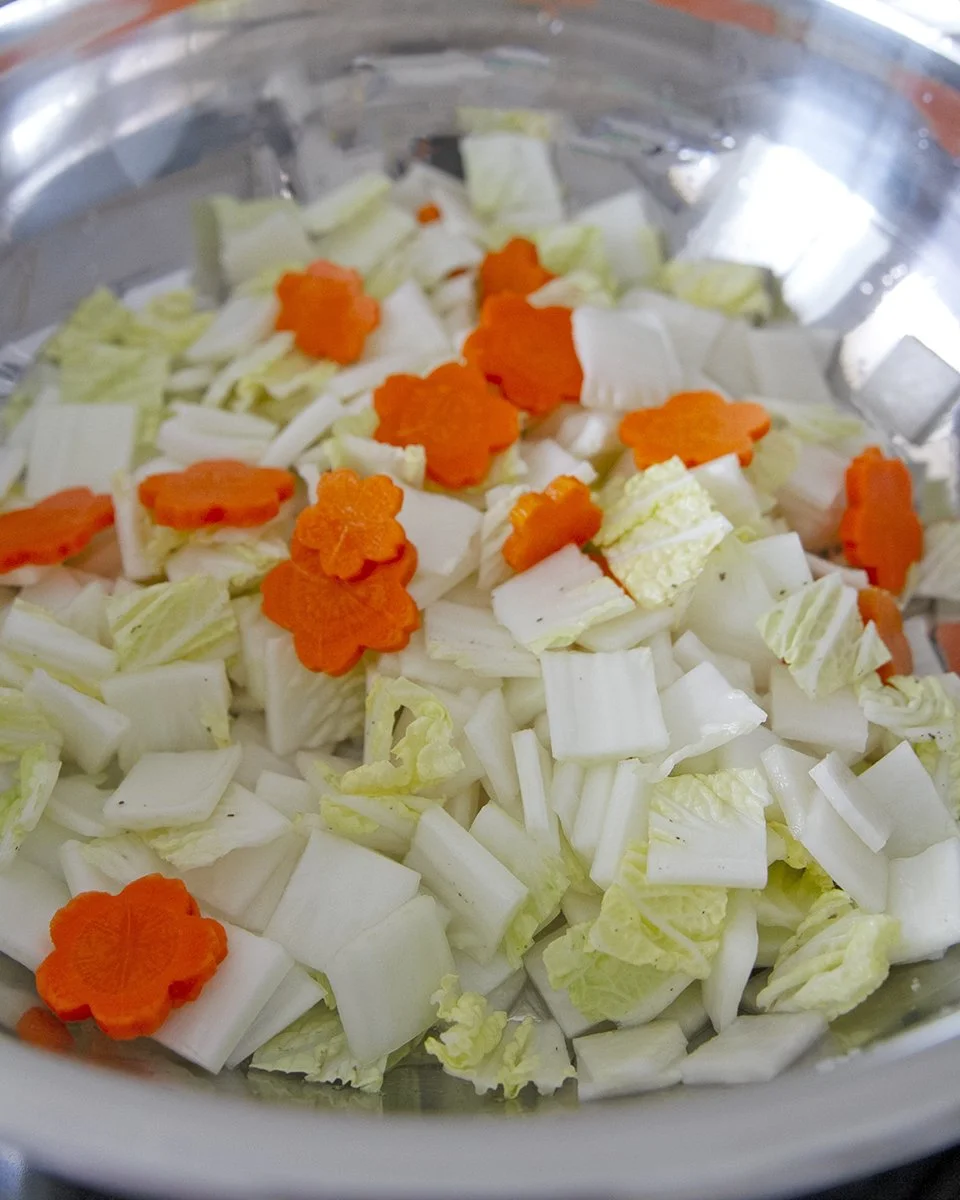 korean water kimchi (nah-bahk-kimchi)t-square in the kitchen