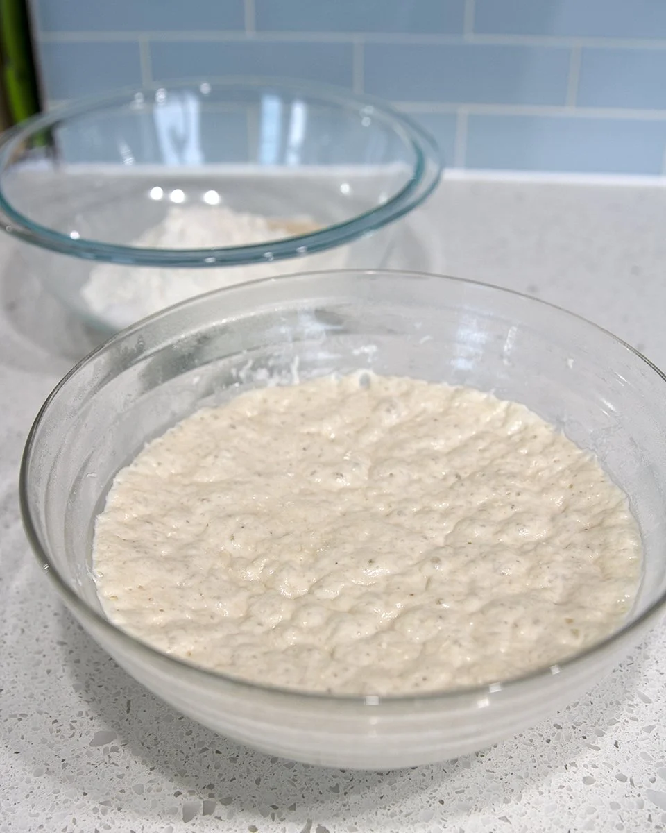 poolish breadt-square in the kitchen