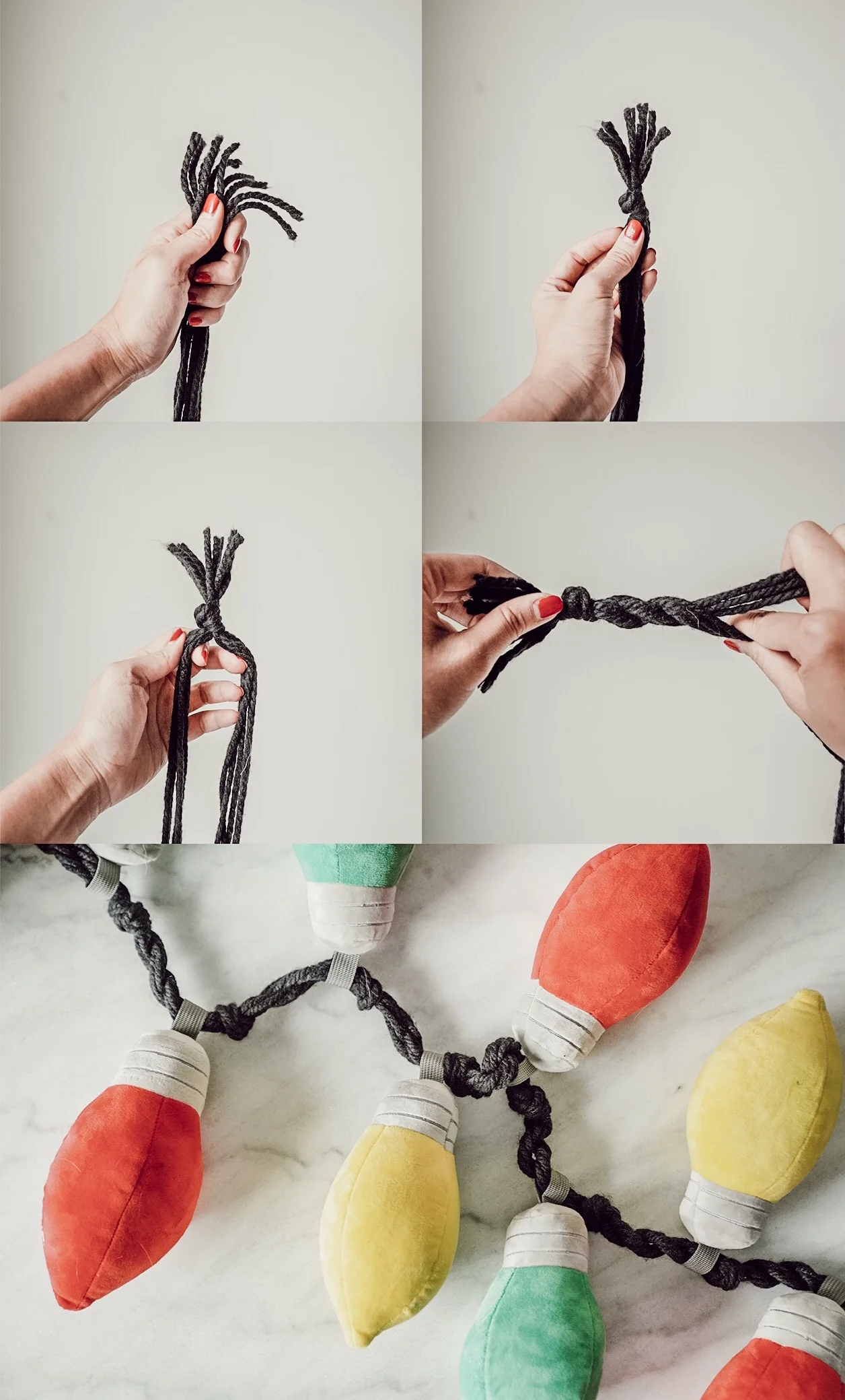 Girl and The Word - DIY No-Sew Christmas Lights Garland