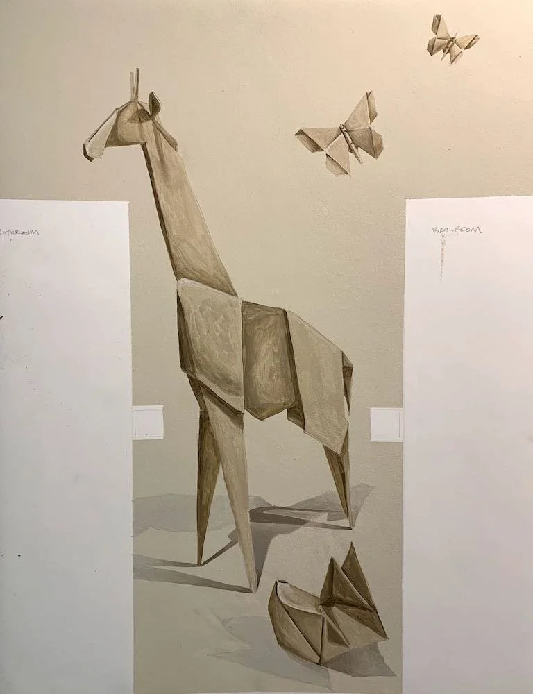 Origami-Inspired Murals at the Wellesley Free Library — BlackBeak studios