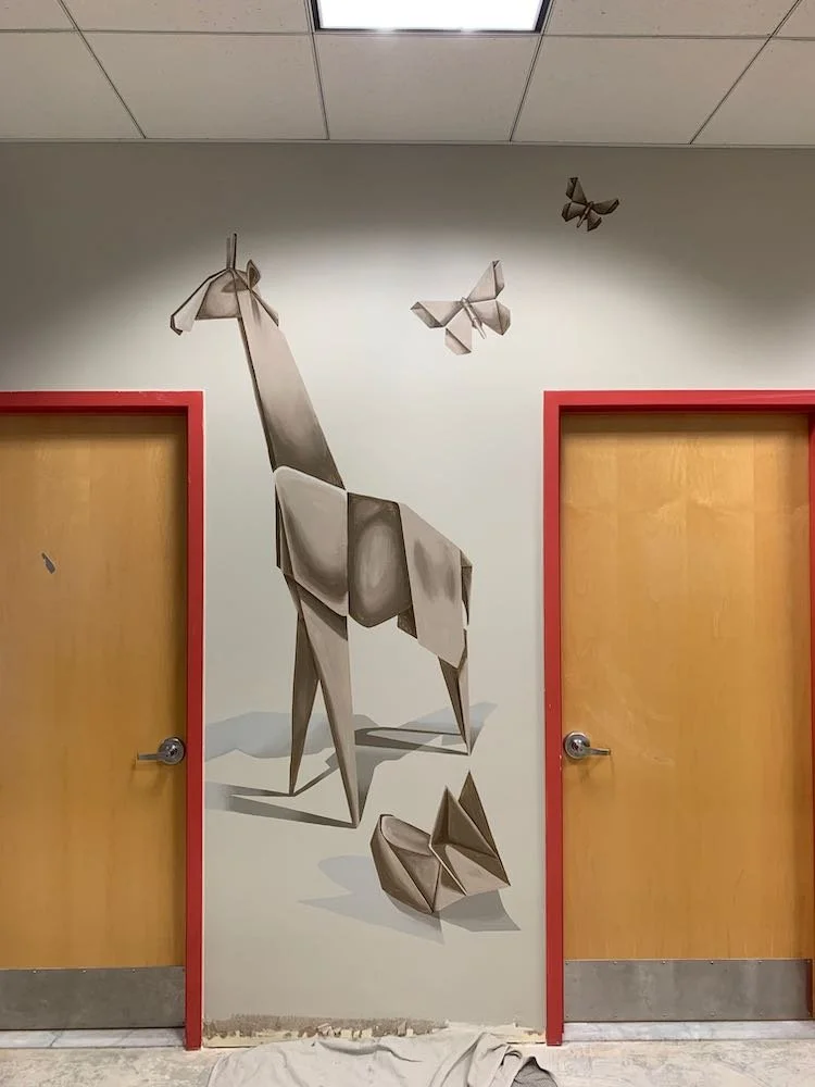 Origami-Inspired Murals at the Wellesley Free Library — BlackBeak studios