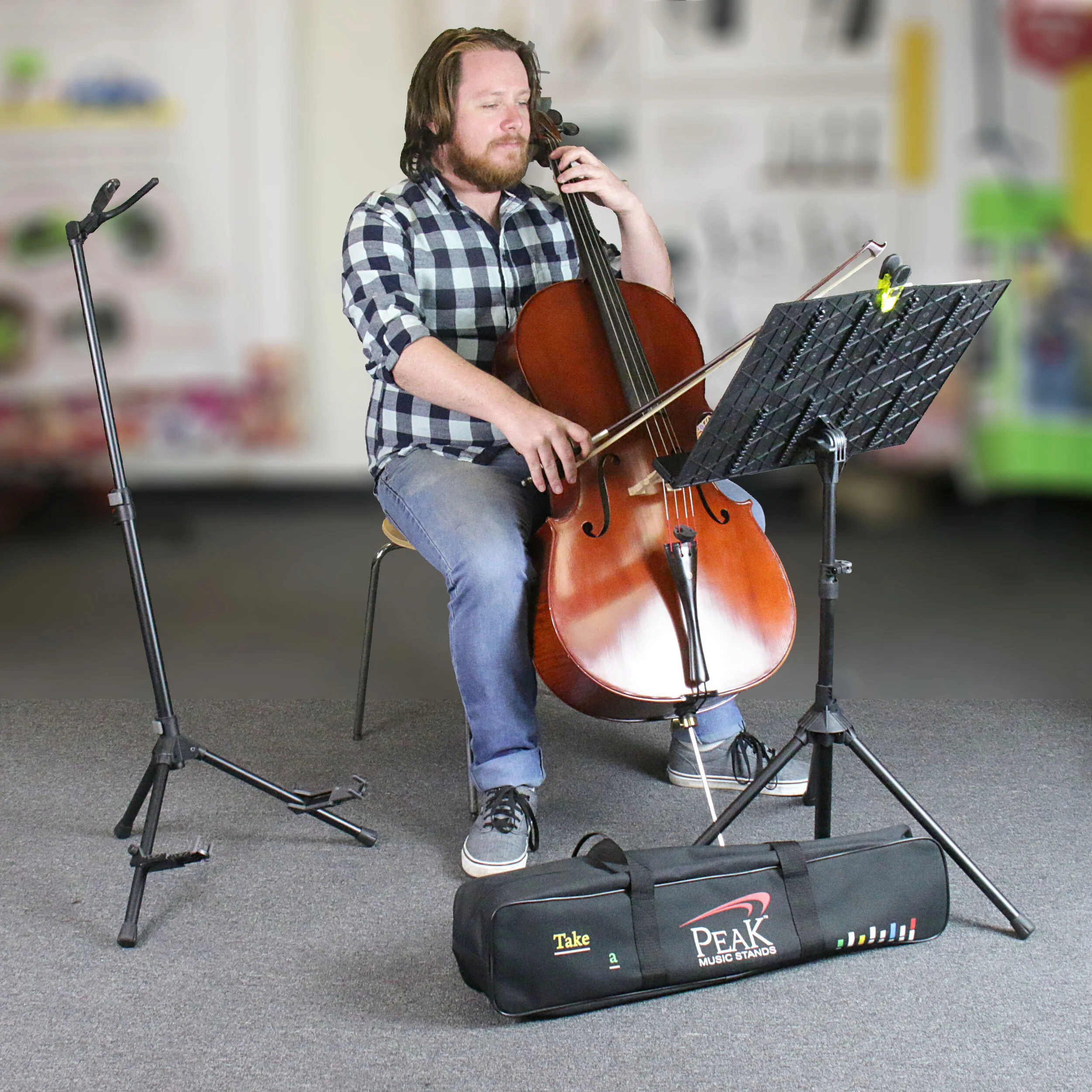 Cello Practice Combo (Cello Stand + Music Stand) — Peak Stands-The Best ...