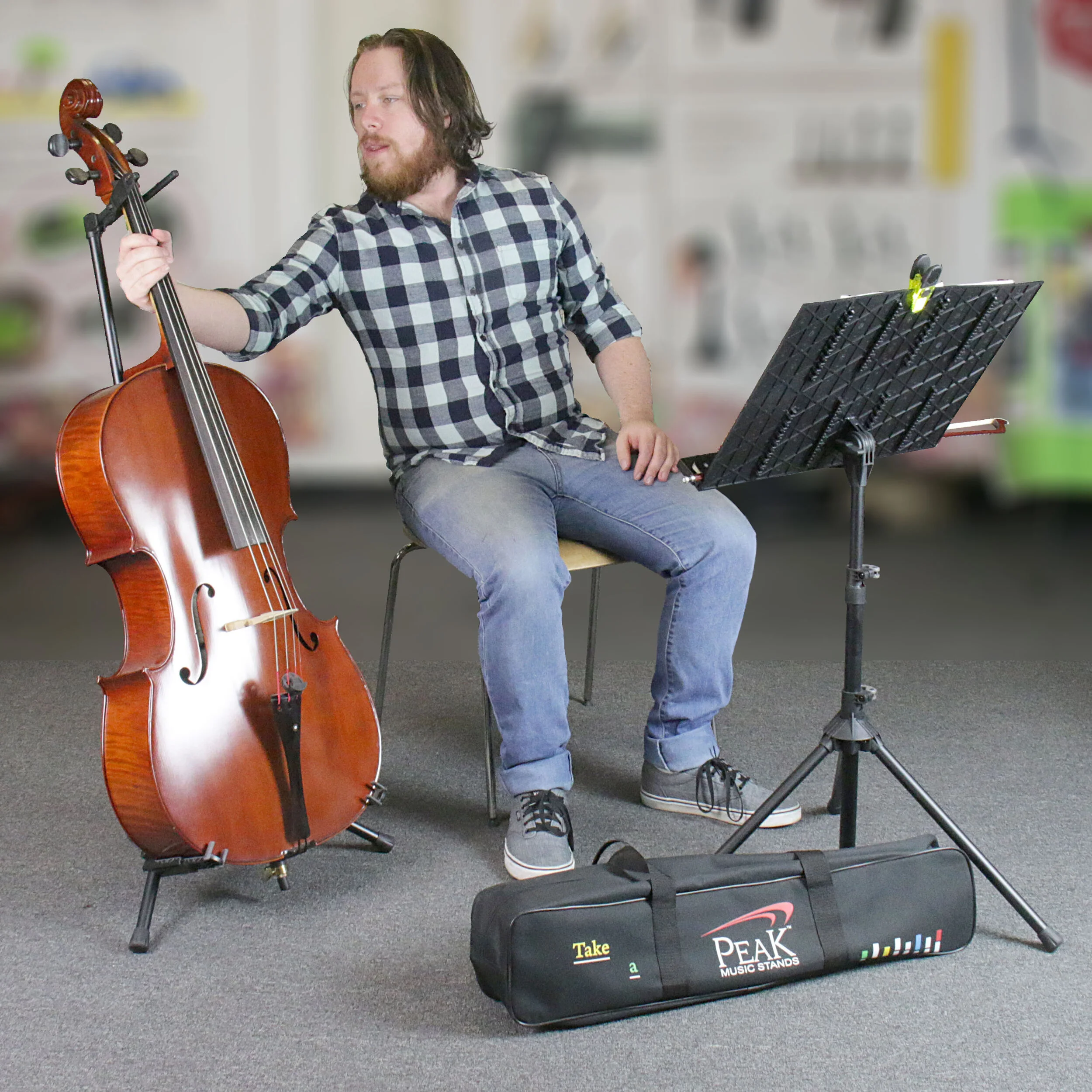 Cello Practice Combo (Cello Stand + Music Stand) — Peak Stands-The Best ...