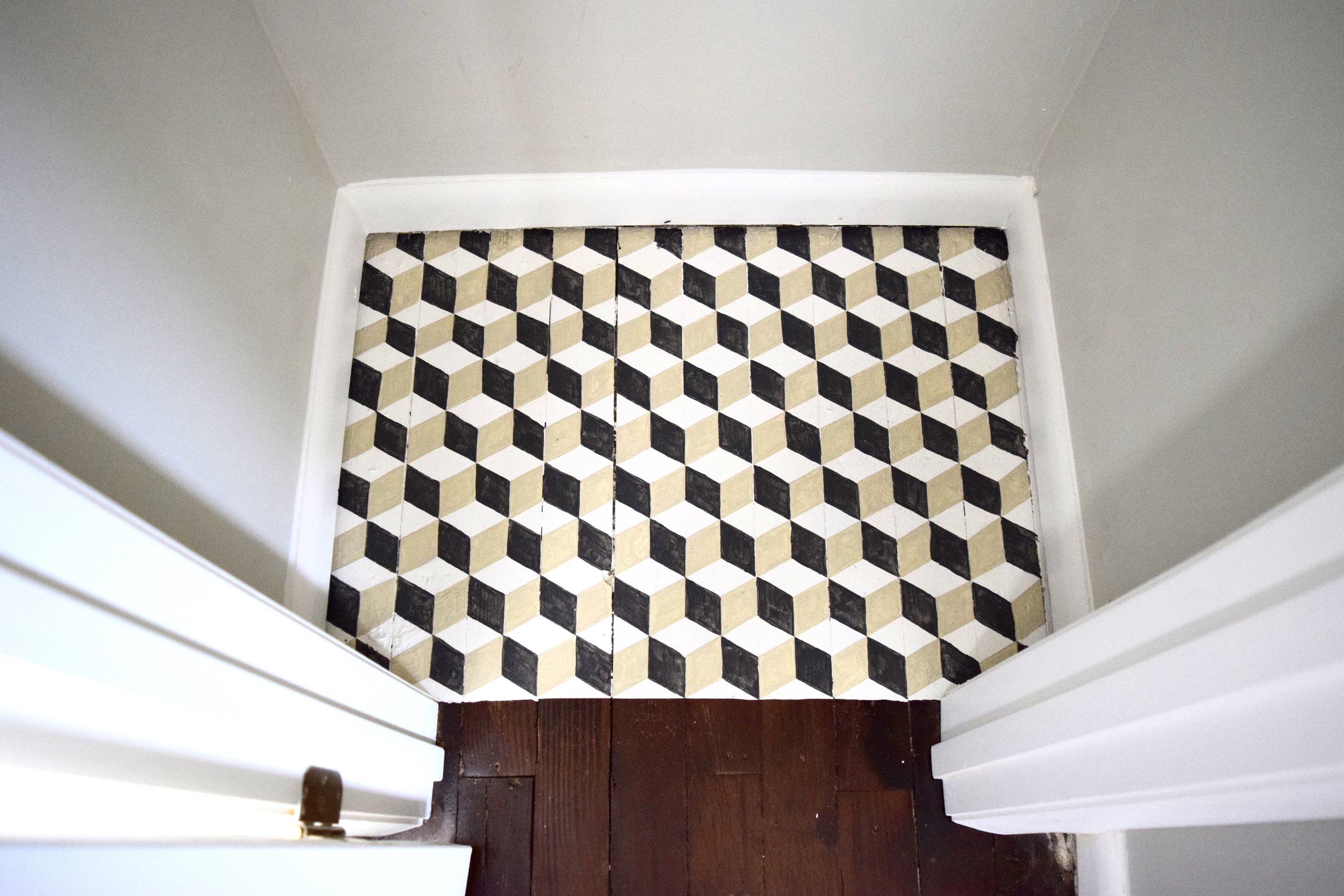 DIY Hand-painted Tumbling Block Floor — Stevie Storck