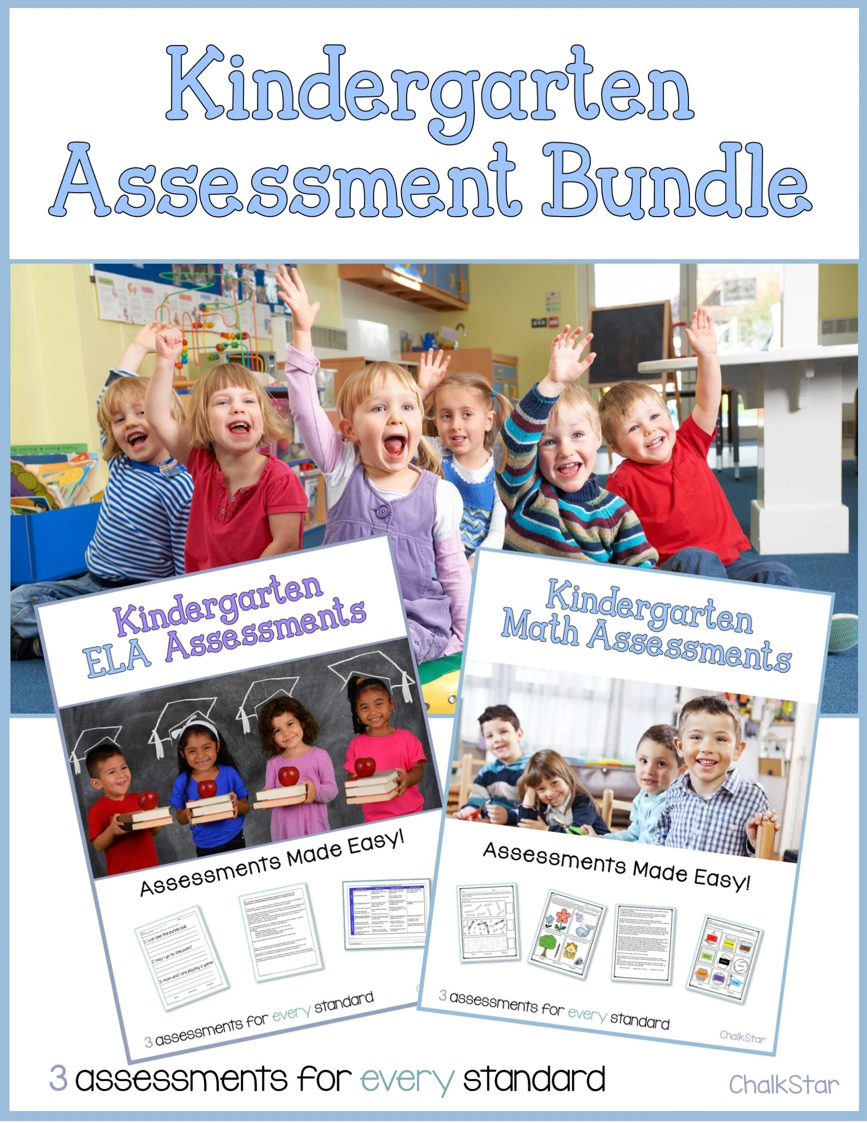 Kindergarten Assessments Math and ELA Bundle — ChalkStar