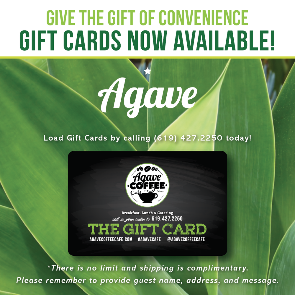 GIFT CARDS — Agave Coffee & Café