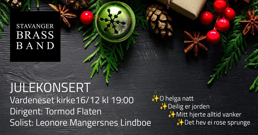 Julekonsert med Leonore Mangersnes Lindboe og Tormod Flaten — Stavanger Brass Band