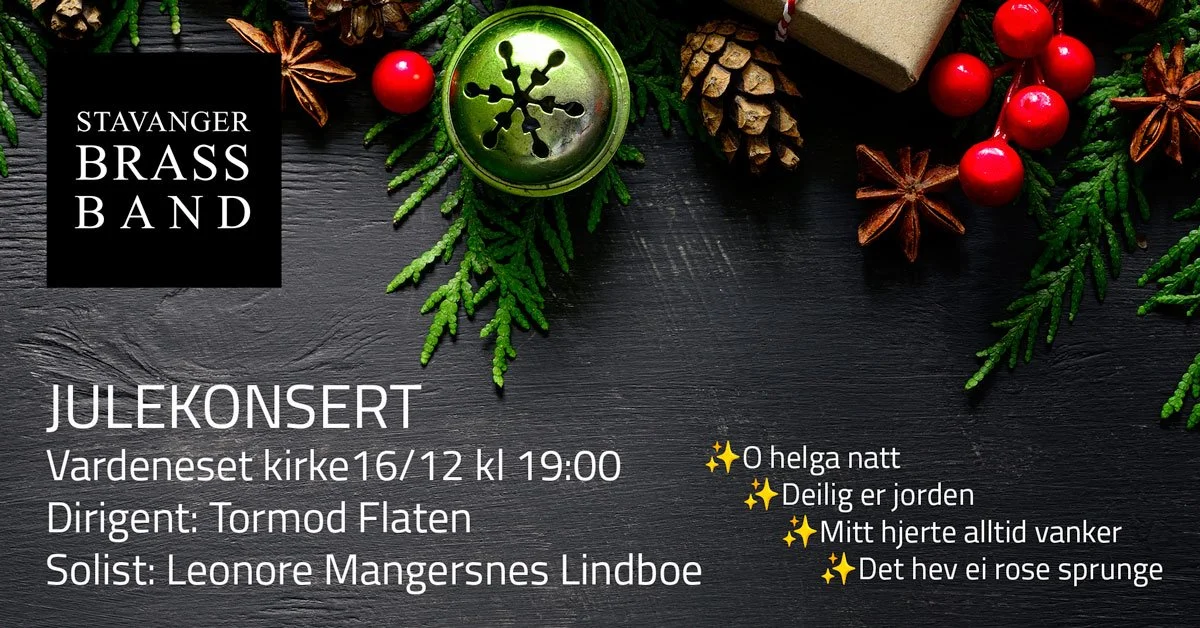 Julekonsert med Leonore Mangersnes Lindboe og Tormod Flaten — Stavanger Brass Band