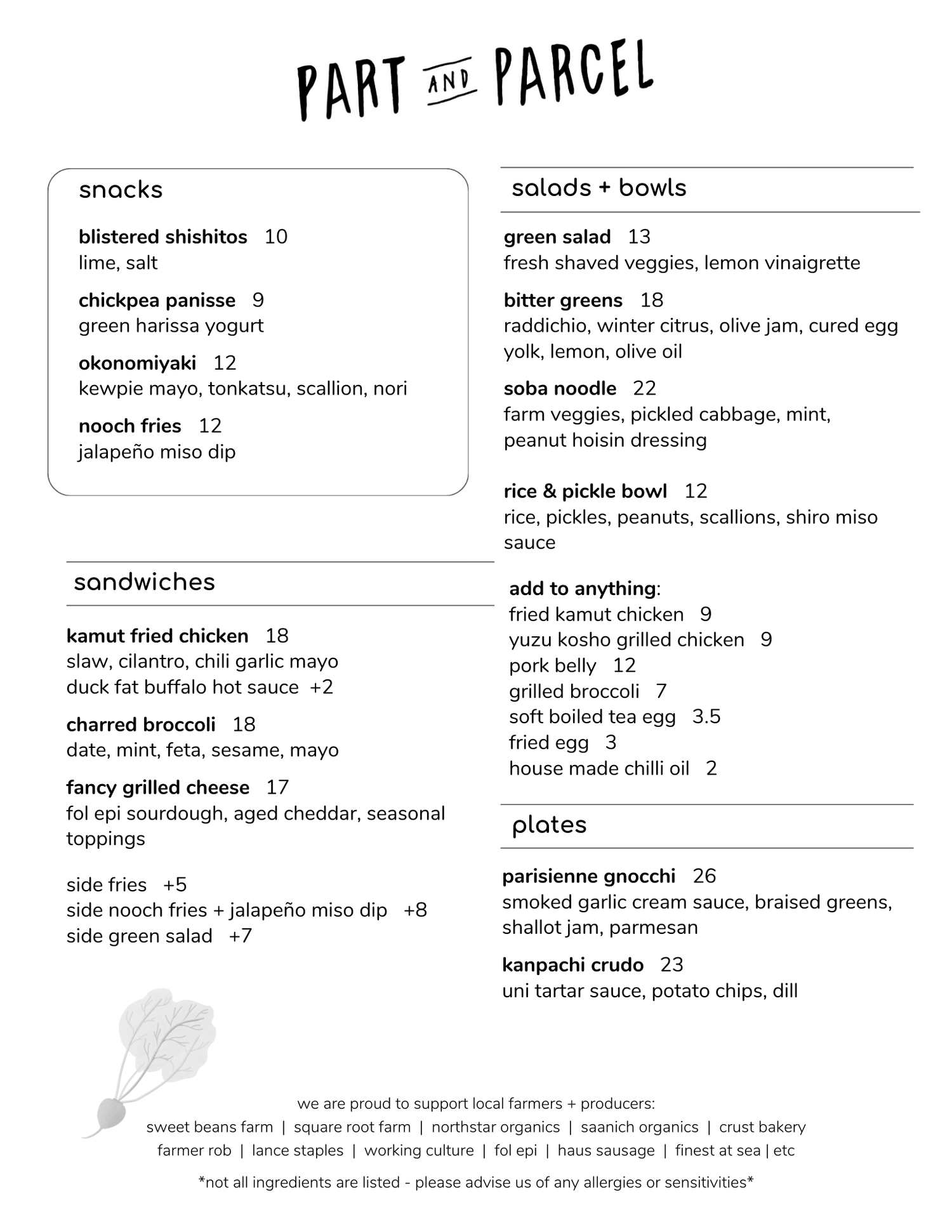 Part and Parcel- Lunch in a Neighbourhood Hidden Gem