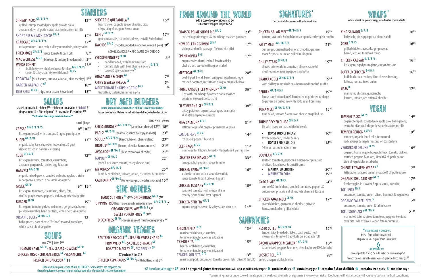MENU — Shoreline Diner & Restaurant