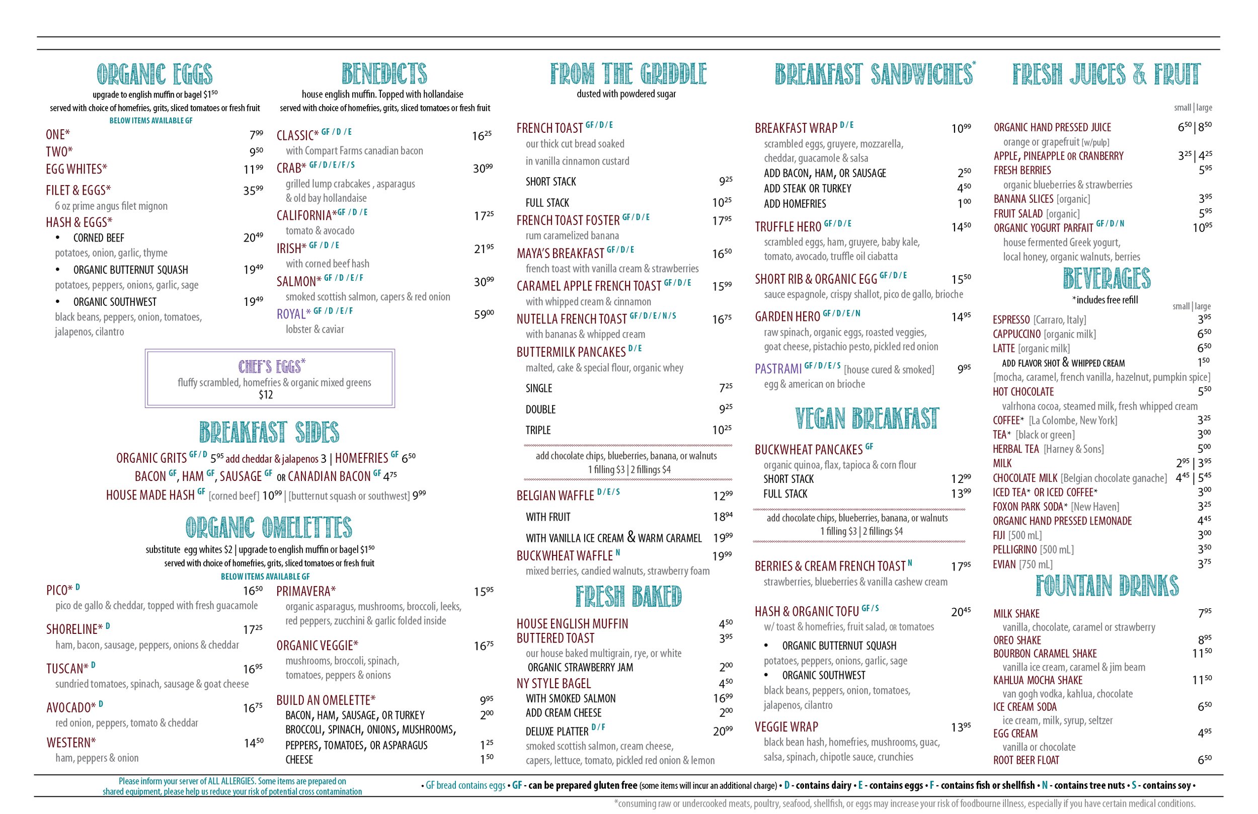MENU — Shoreline Diner & Restaurant