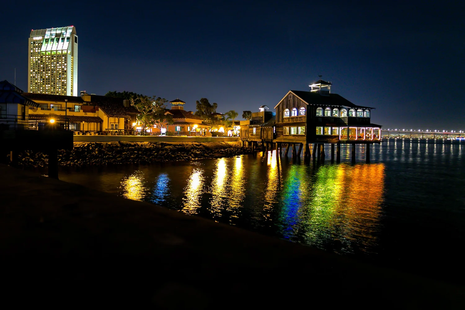 Seaport Village At Night