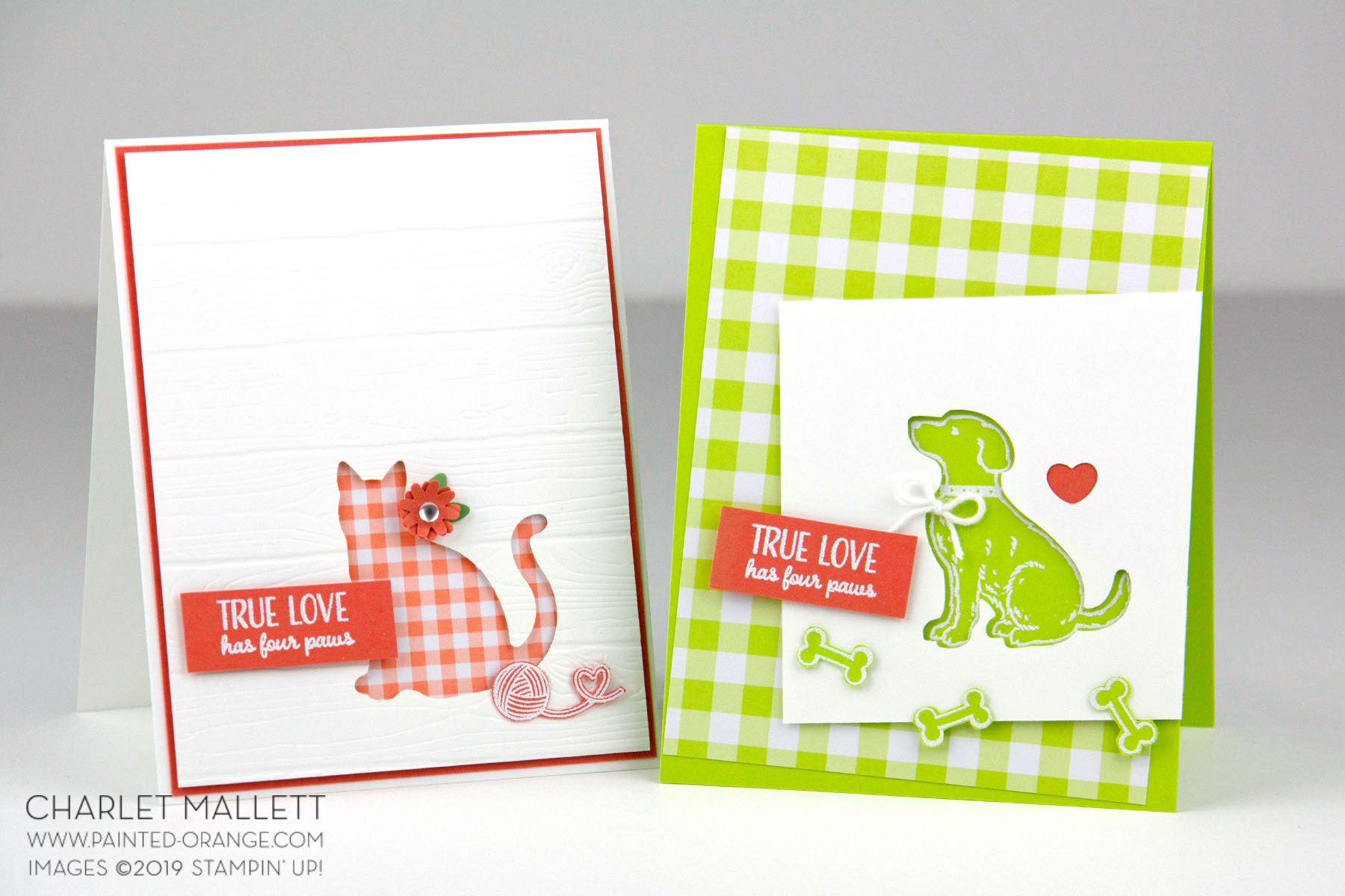 Pet cards - TGIF Challenges Gingham Challenge - TGIFC213 — Painted Orange