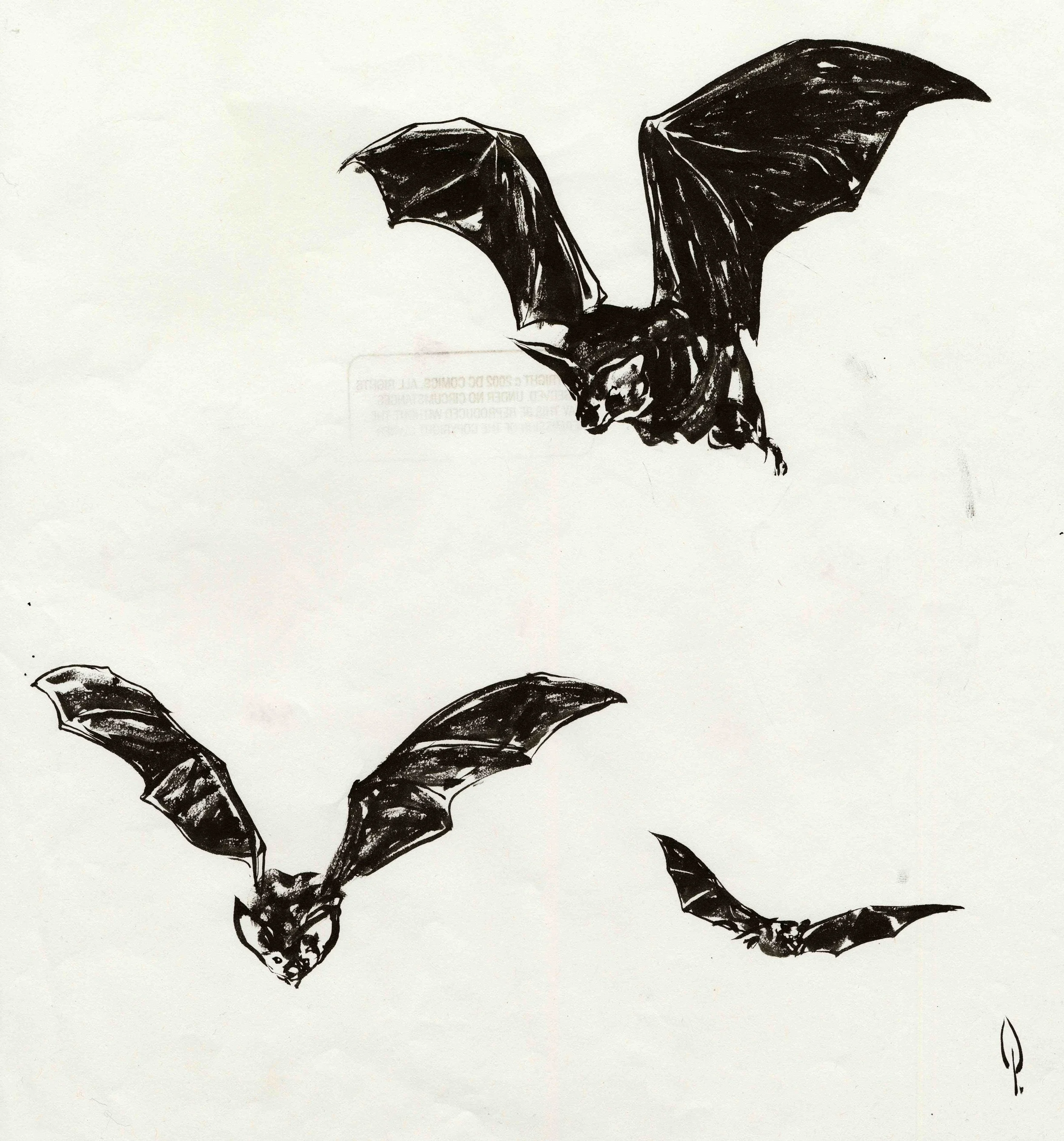 Original Batman Movie Licensing Art - Sheet of Bat Drawings — George Pratt