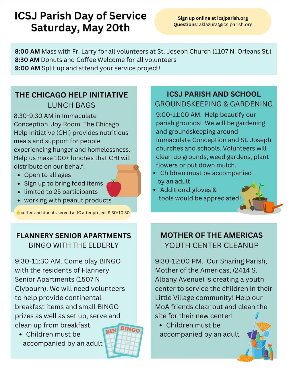 ICSJ Service Day–Immaculate Conception and St. Joseph Parish